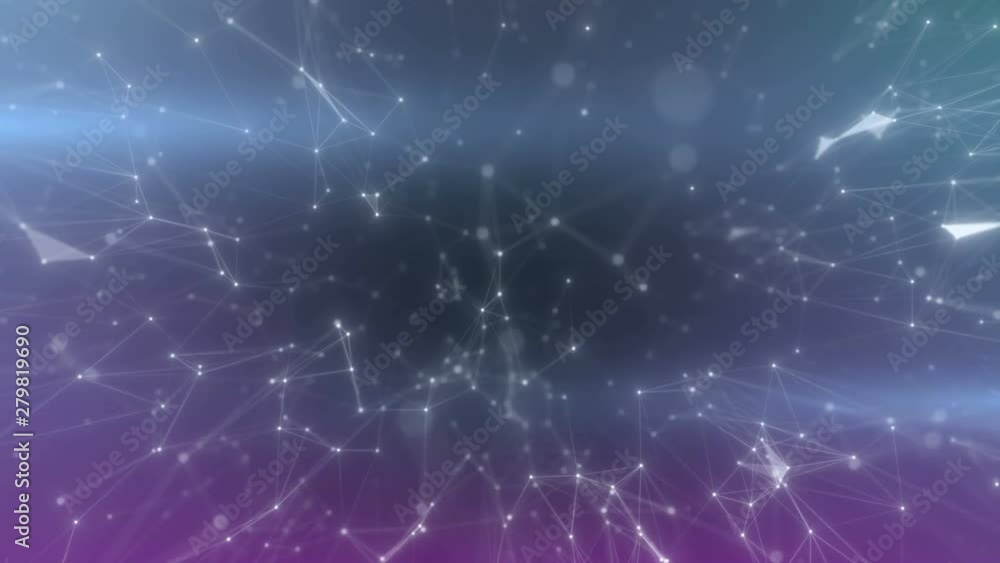 Beautiful animation screen saver background technology particles plexus ...
