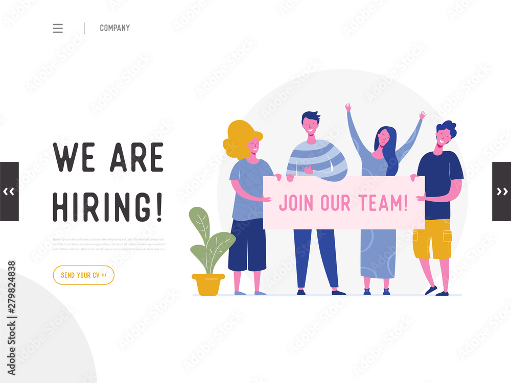 We are hiring illustration concept, Job Recruitment people characters ...