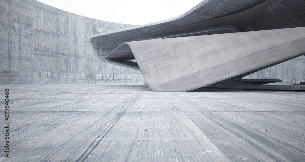 Abstract architectural concrete smooth interior of a minimalist house ...