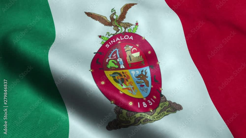 Flag of the Mexico State of Sinaloa Seamless Looping Waving Animation ...