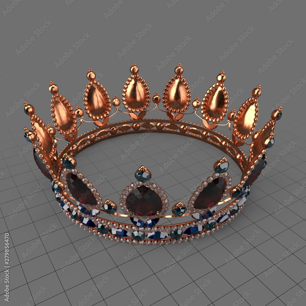 Queen crown with jewels 1 Stock 3D asset | Adobe Stock