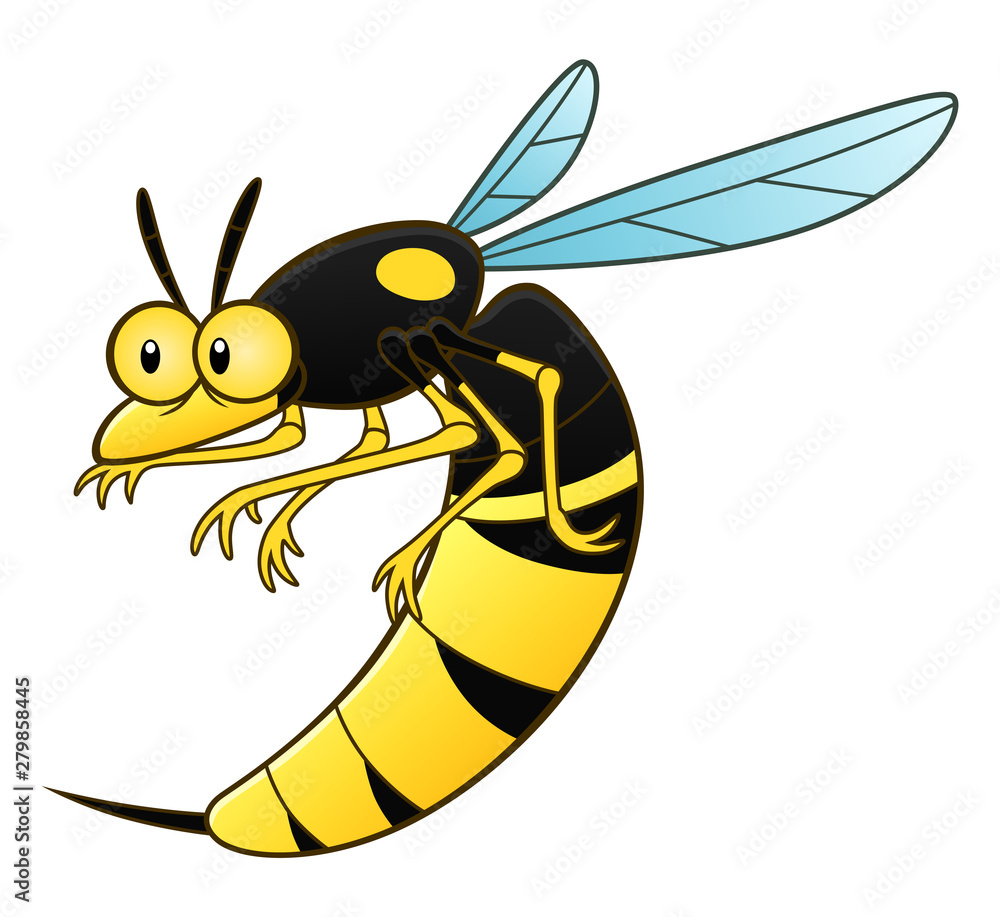 Cartoon wasp pest Stock Vector | Adobe Stock