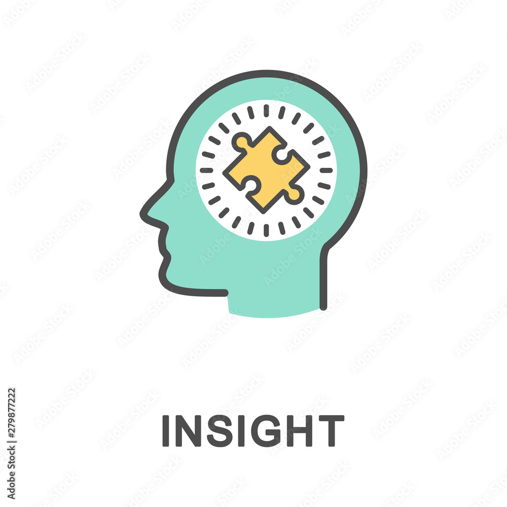 Icon insight. Sudden understanding of how to solve a problem. The thin ...