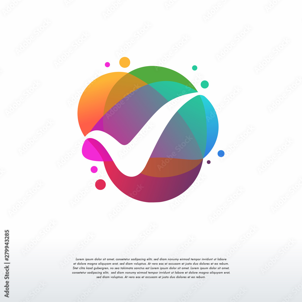 Colorful Checklist logo vector, Done logo designs template, design ...