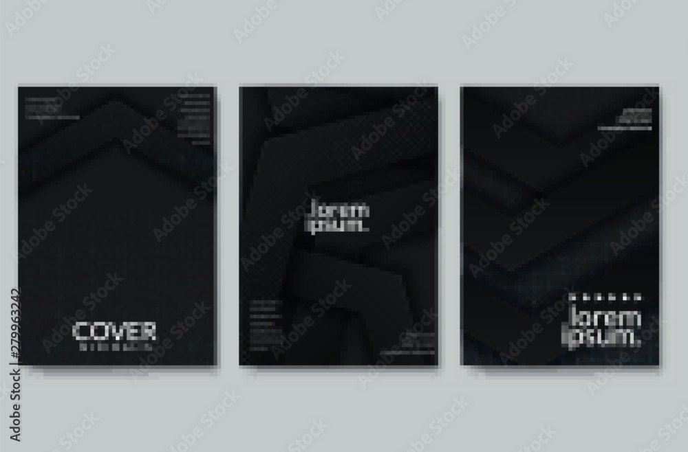 Abstract paper cut cover design. Vector creative illustration. A4 paper ...