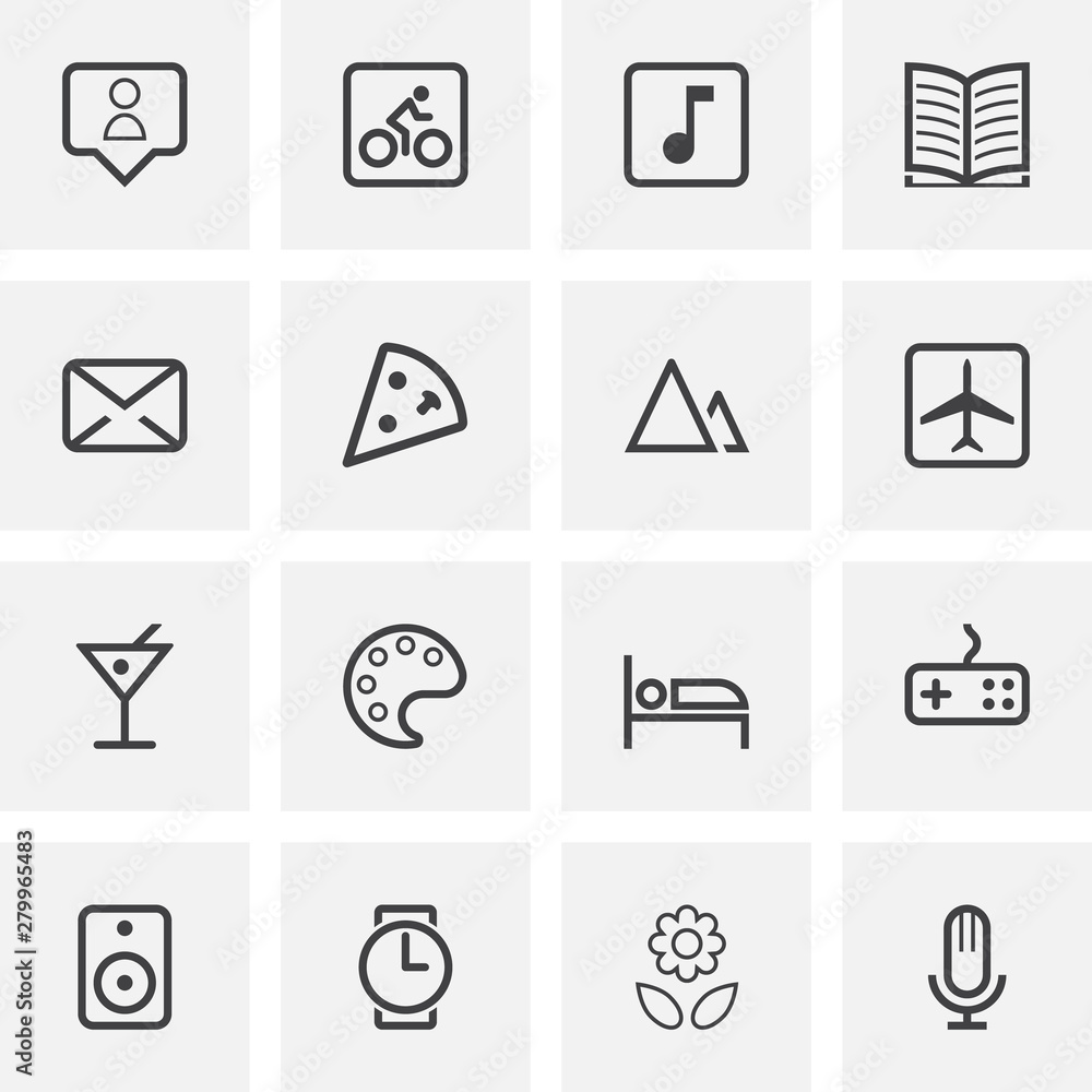 Entertainment universal line icons set. linear style symbols collection ...