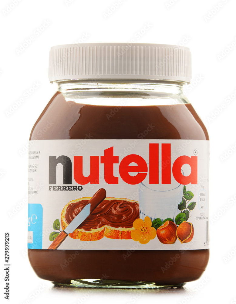 Jar of Nutella spread isolated on white Stock Photo | Adobe Stock