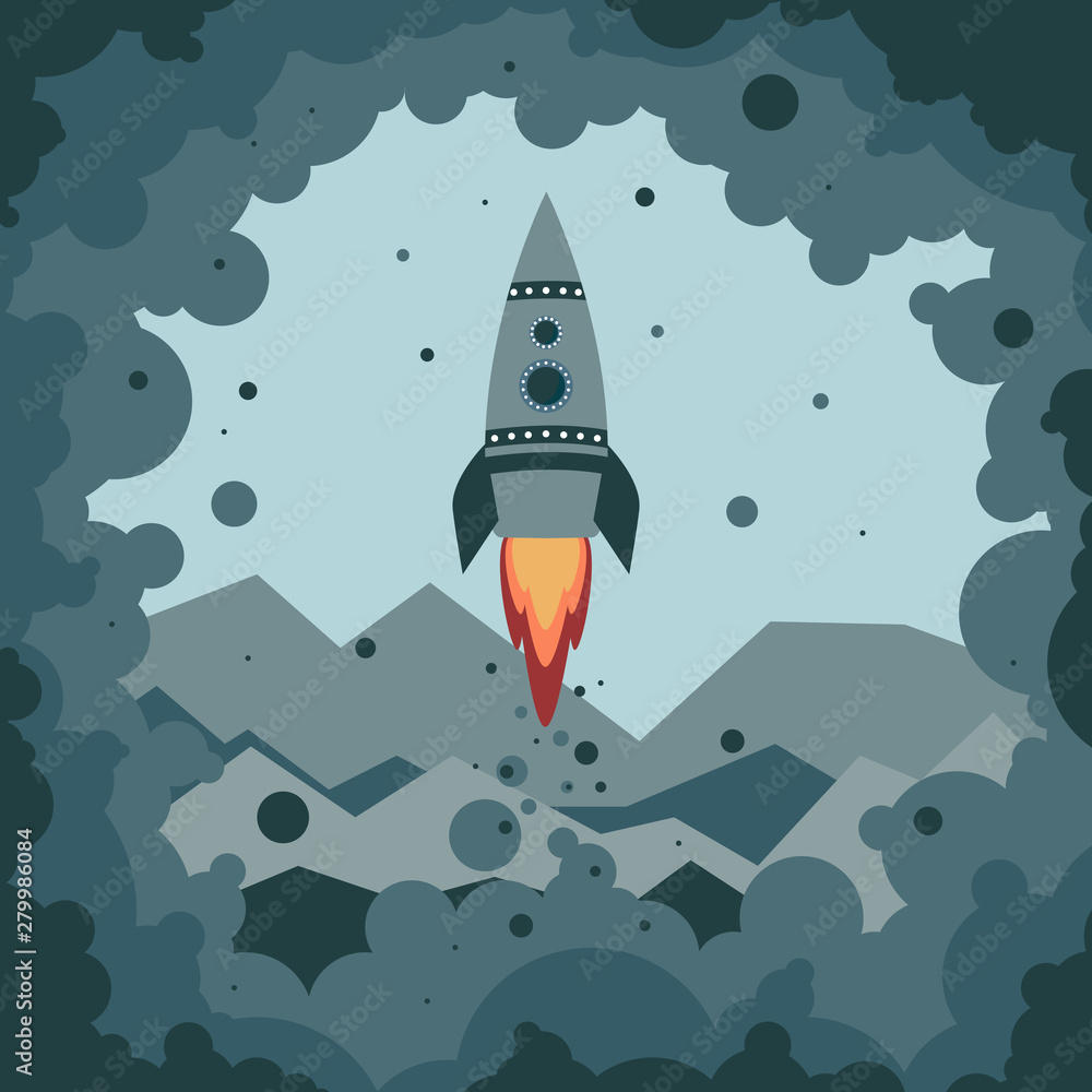 Rocket Cartoon Small