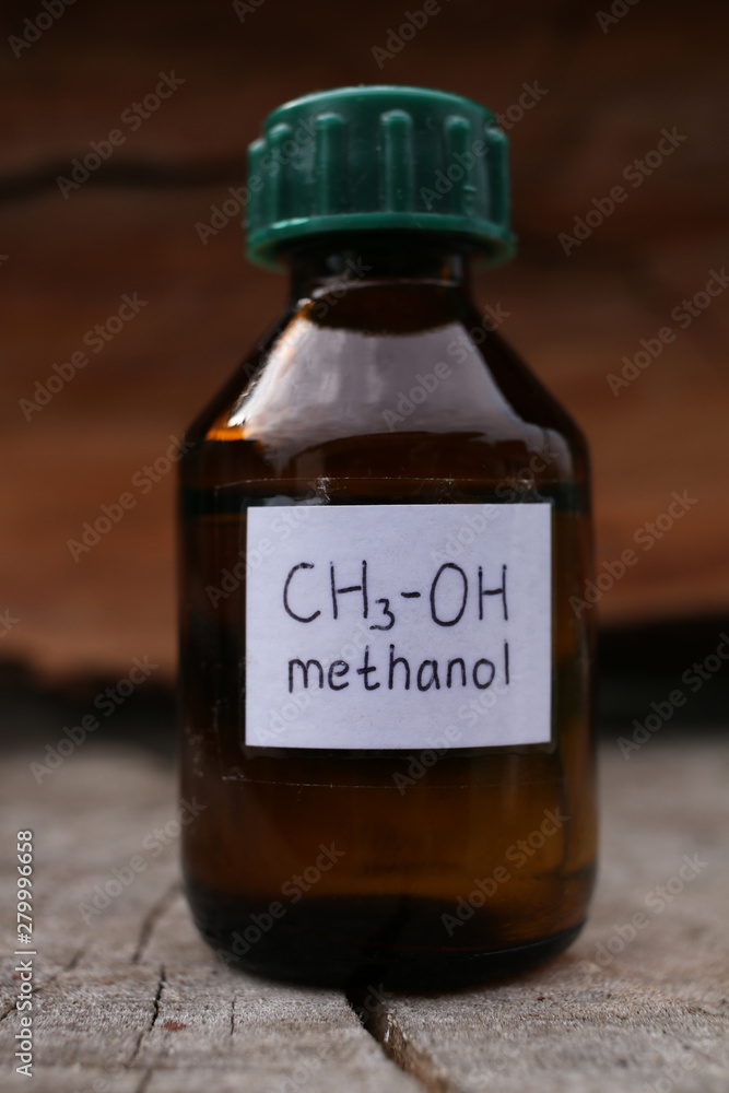 The representative of the simplest alcohols, flammable liquid methanol ...