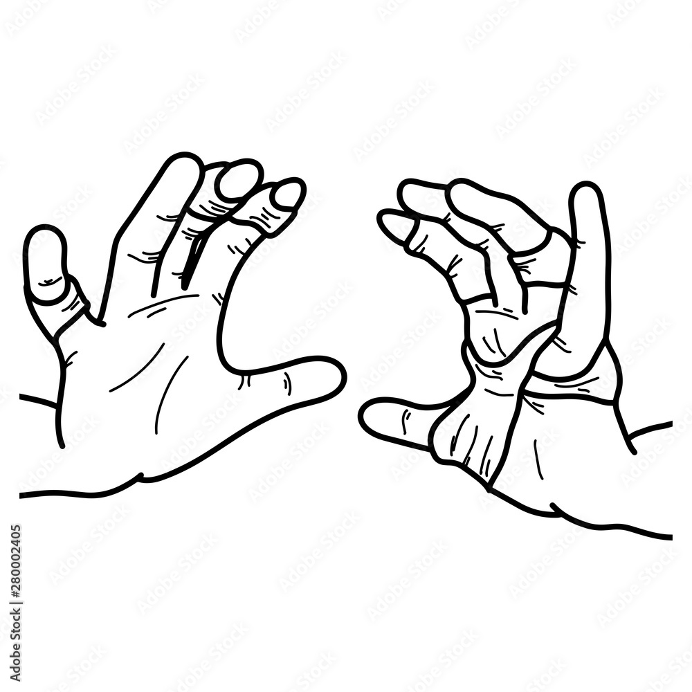 close-up two hands of artistic gymnastics player vector illustration ...