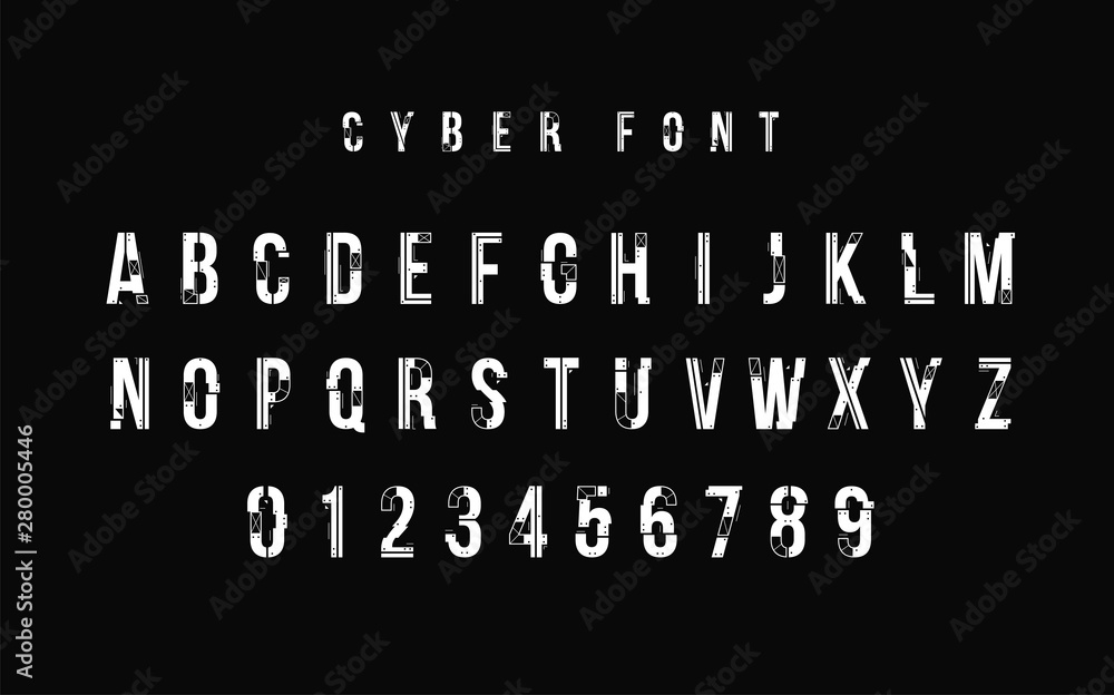 Futuristic vector Font design. Letters and Numbers for web and app ...