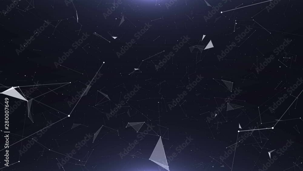 Plexus structure evolving in organic motion. Camera moves in it and changes its focus distance ...