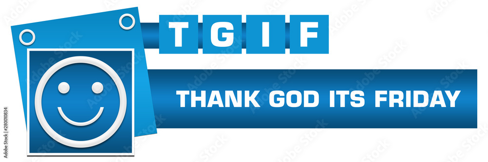 TGIF - Thank God Its Friday Blue Squares Symbol Horizontal Stock ...