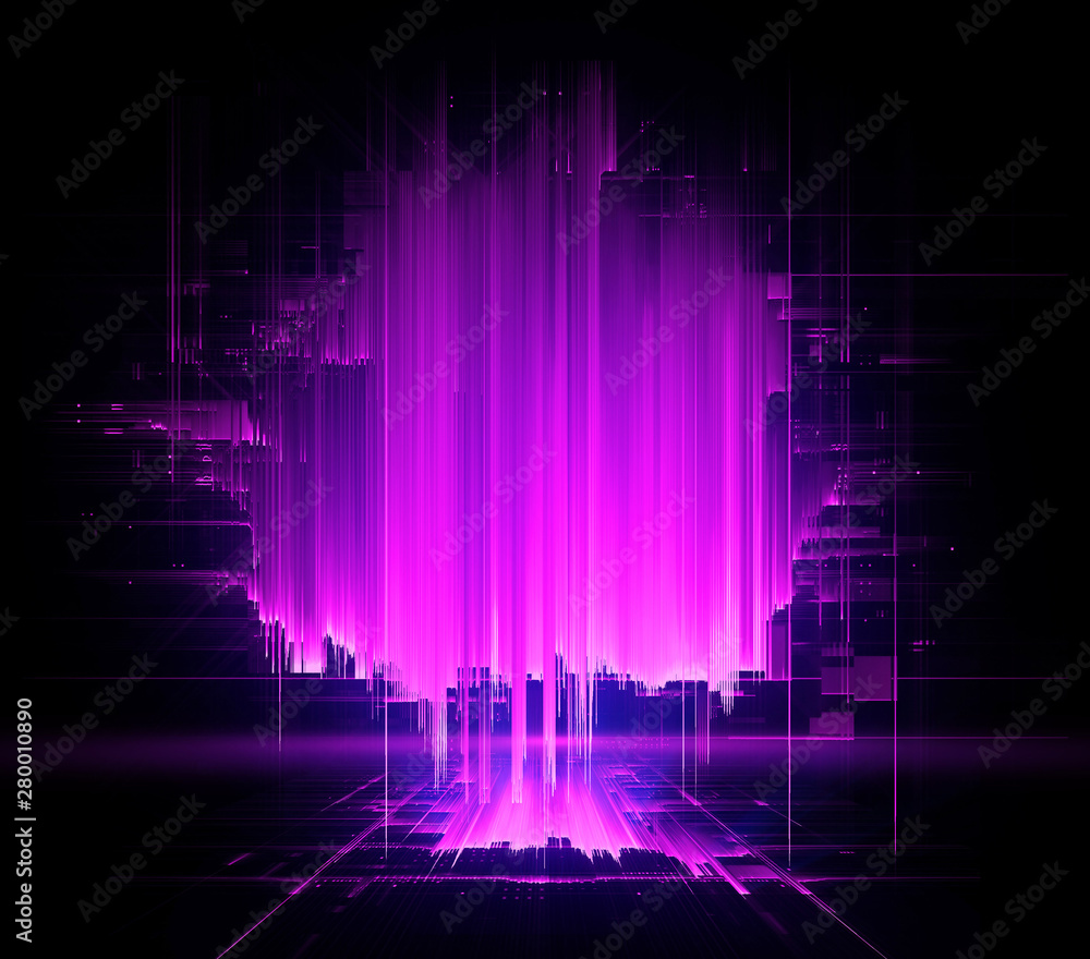 Led Light. luma effect. Future tech. Glare cubes. Digital signal ...