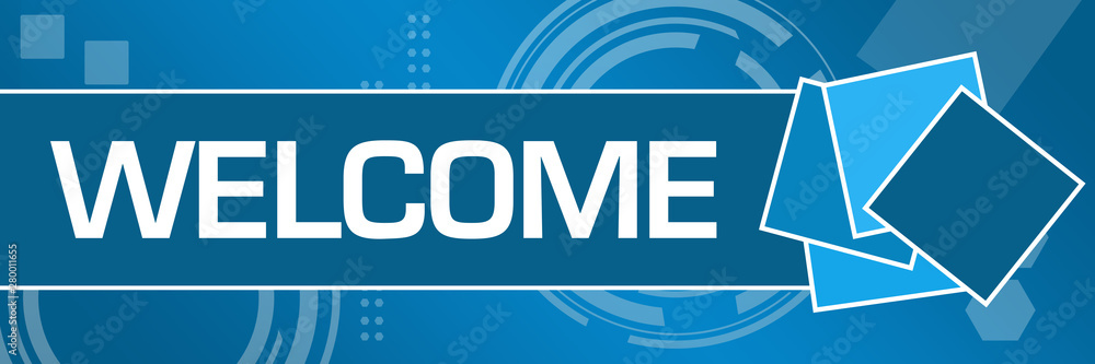 Welcome Technology Background Squares Texture Blue Stock Illustration ...