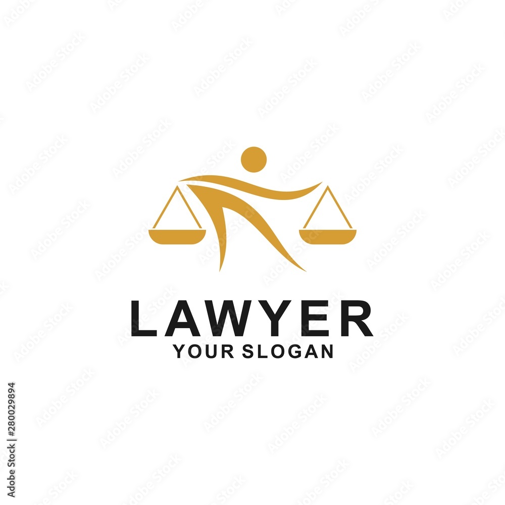 justice law logo design template. attorney logo with pillar and star ...