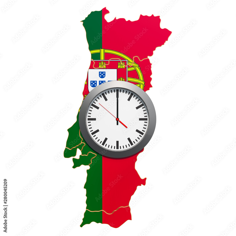 Time Zones in Portugal concept. 3D rendering Stock Illustration | Adobe ...