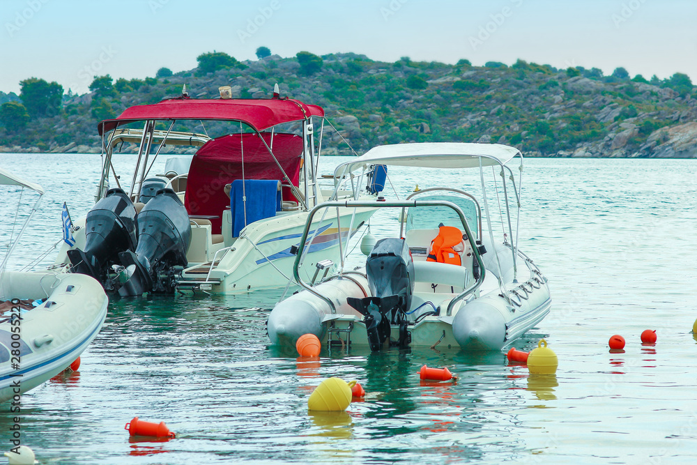 beautiful boat in the sea on nature background Stock Photo | Adobe Stock