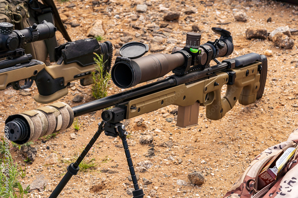 Silenced Bolt Action Sniper Rifle