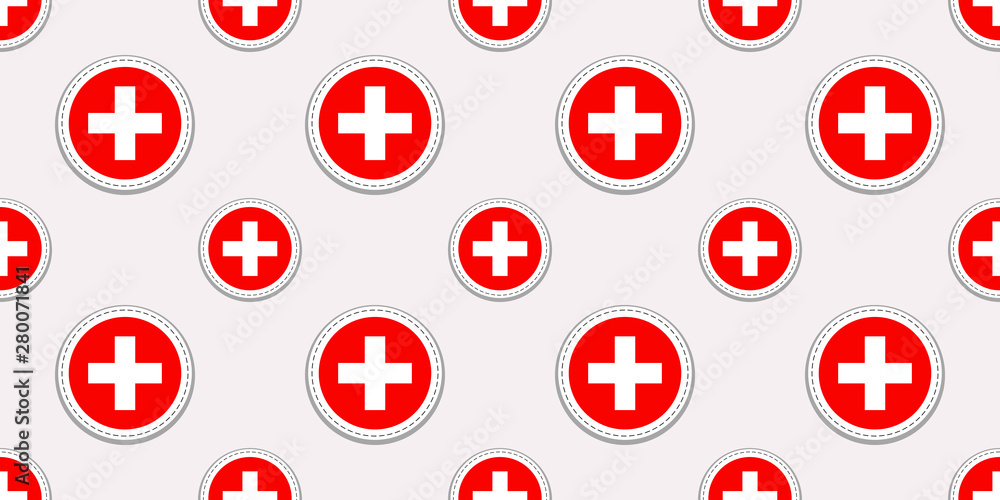 Switzerland round flag seamless pattern. Swiss background. Vector ...