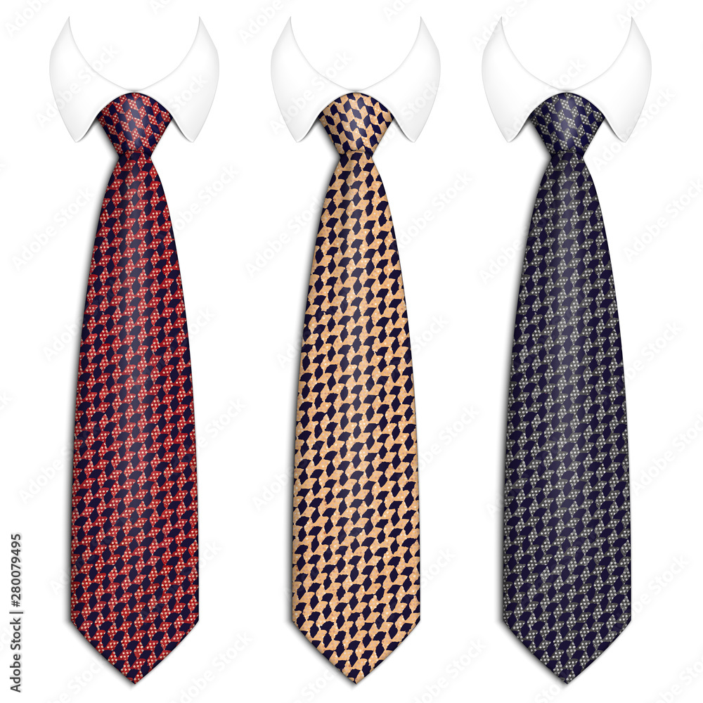 A set of ties for men s suits. With an elegant handmade pattern ...