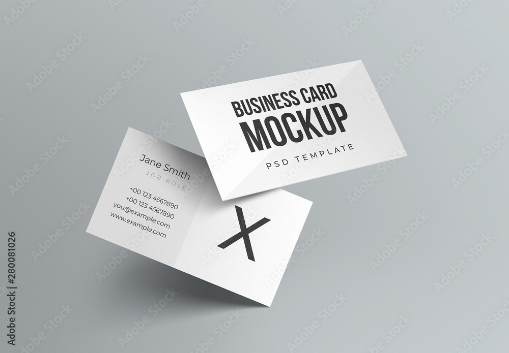 Floating Business Card Mockup Stock Template | Adobe Stock