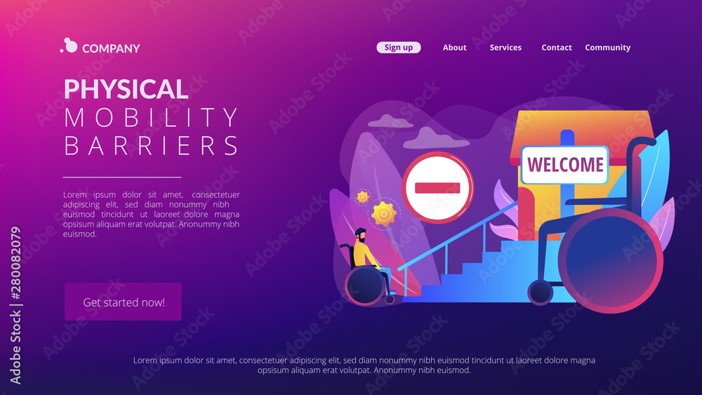 Structural obstacles. Prevent access, block mobility. Inaccessible ...