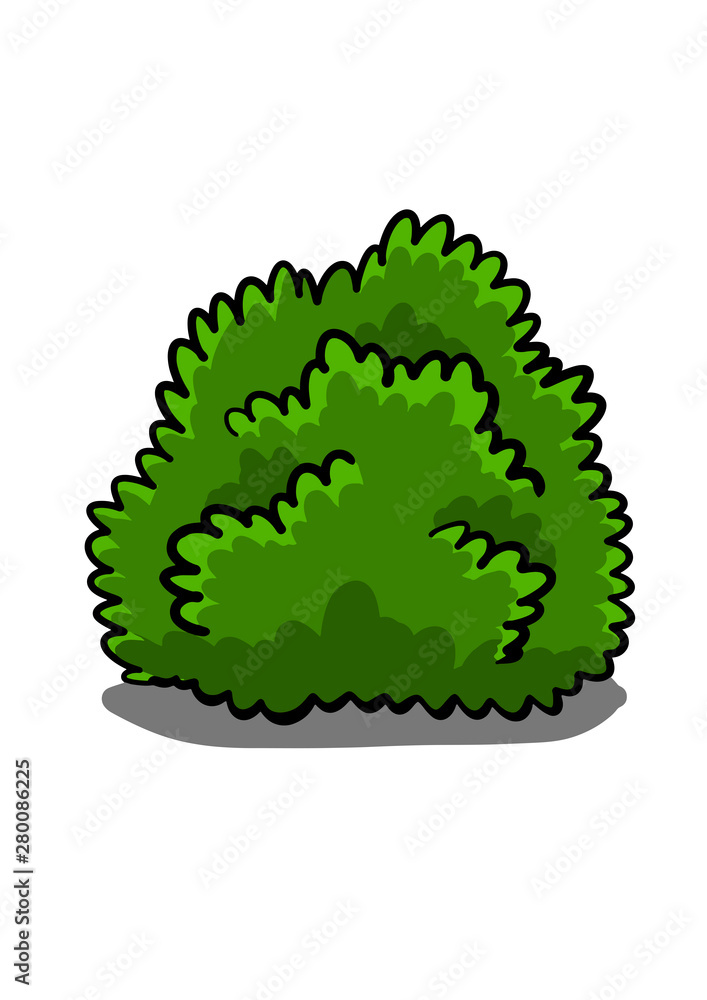 Hand drawn doodle bush isolated on white background for coloring book ...