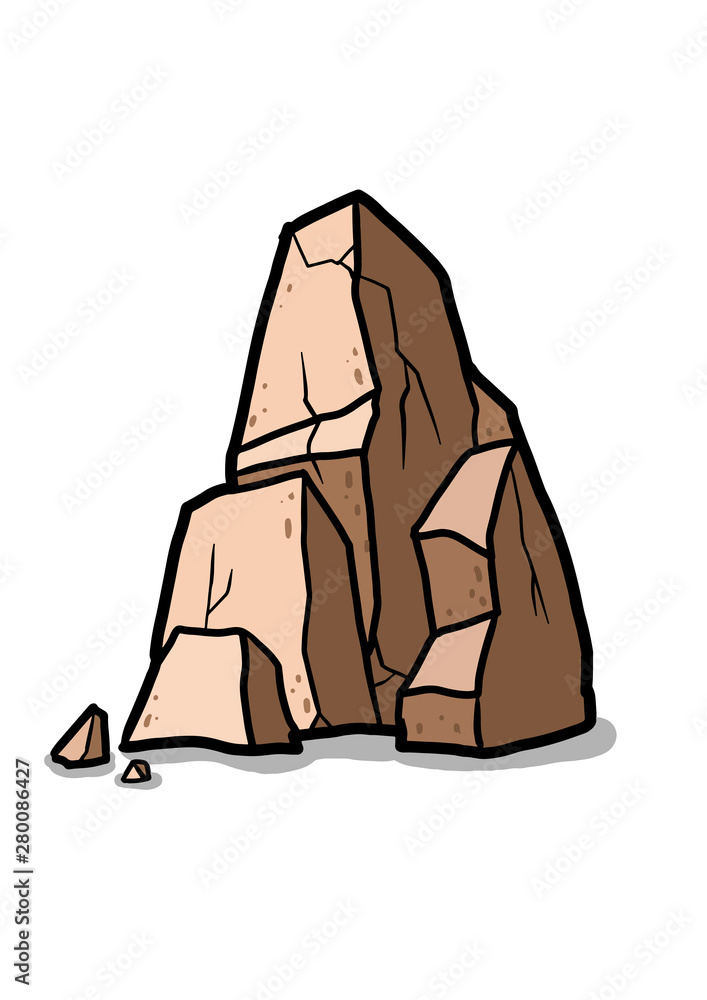 rocks cartoon vector and illustration, hand drawn style, isolated on ...