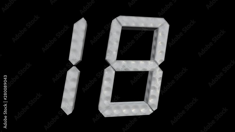 Countdown Twenty To One - 20 To 1, Alarm Clock 3D Digital White Numbers ...