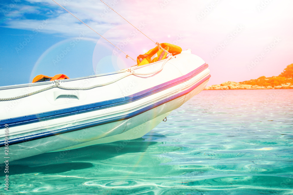 beautiful boat in the sea on nature background Stock Photo | Adobe Stock