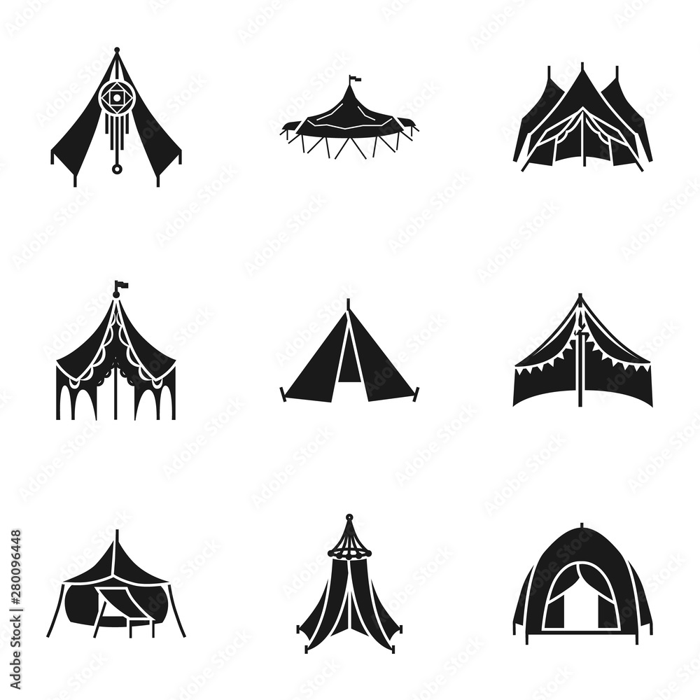 Tent icon set. Simple set of 9 tent vector icons for web design ...
