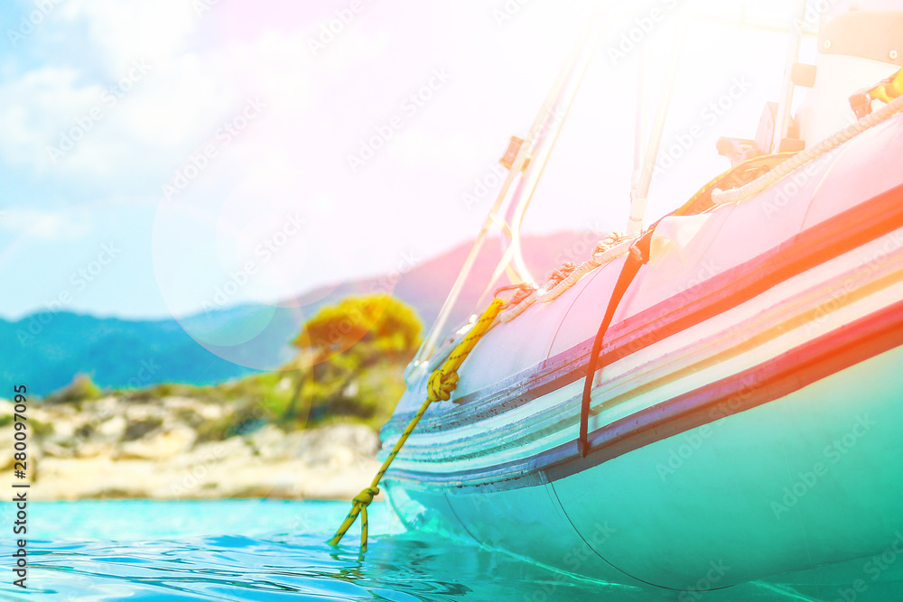 beautiful boat in the sea on nature background Stock Photo | Adobe Stock