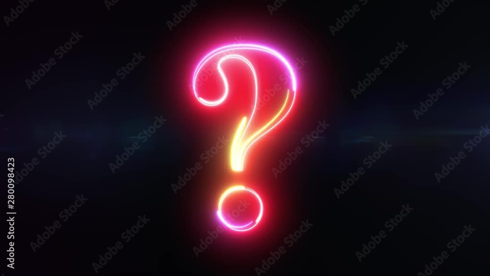 Question mark - shaking outline looping on black background in 4k ...