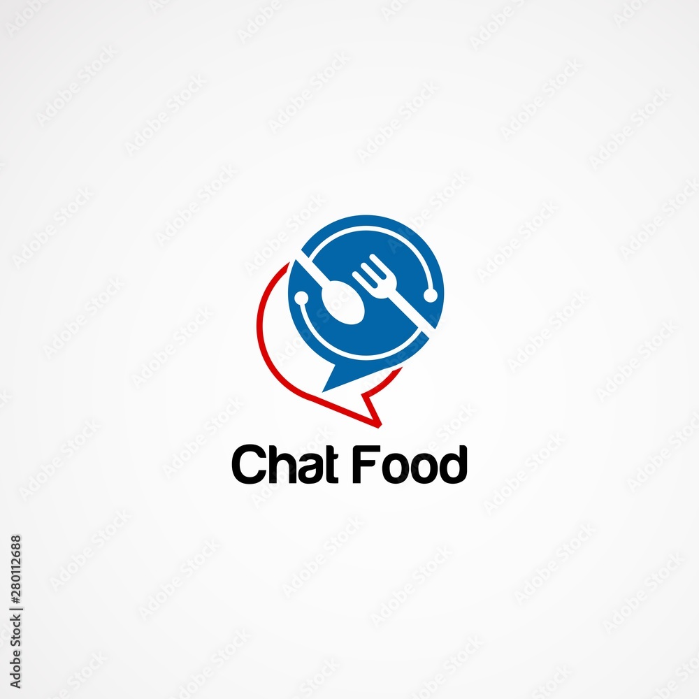 techno chat food logo designs for company Stock Vector | Adobe Stock