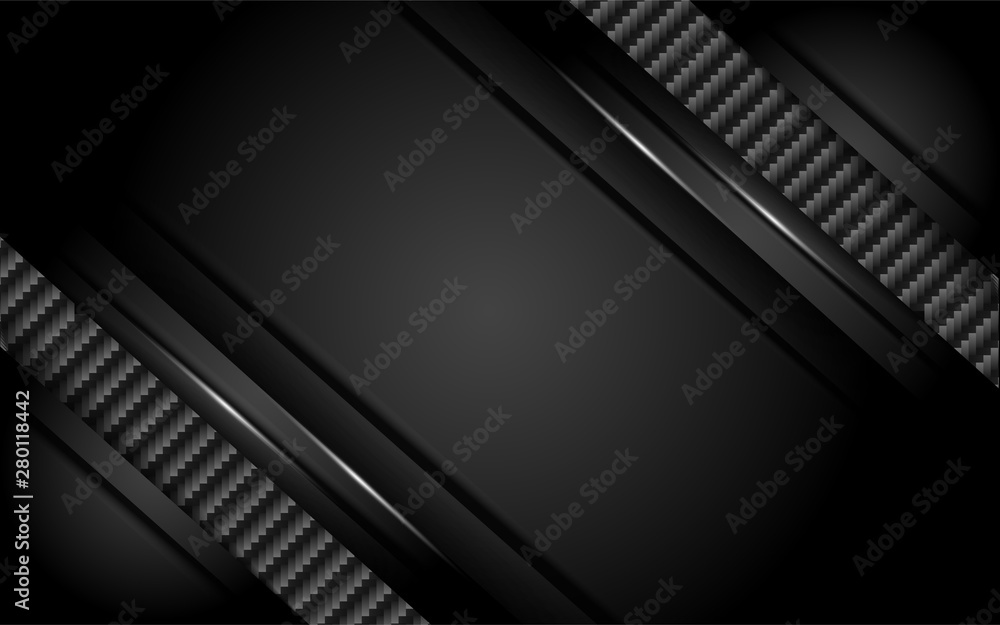 luxurious dark carbon background with overlap layer Stock Vector ...