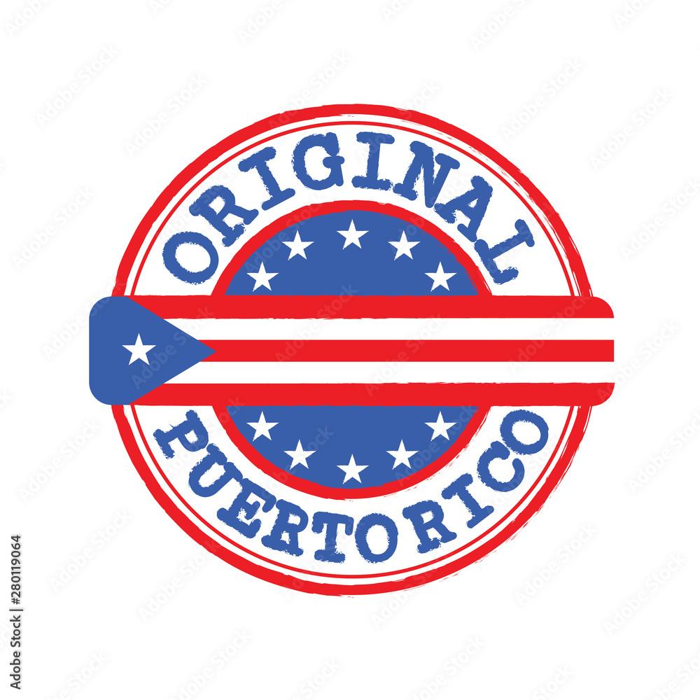 Vector Stamp for Original logo with text Puerto Rico and Tying in the ...