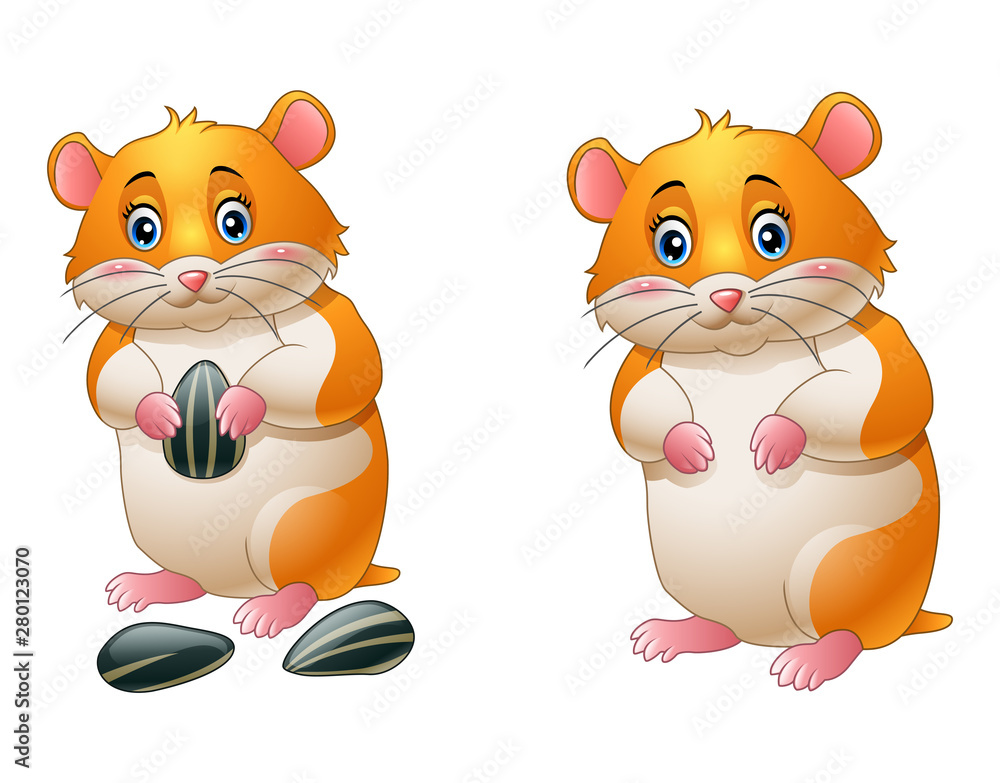 Cute hamster cartoon illustration collection Stock Vector | Adobe Stock