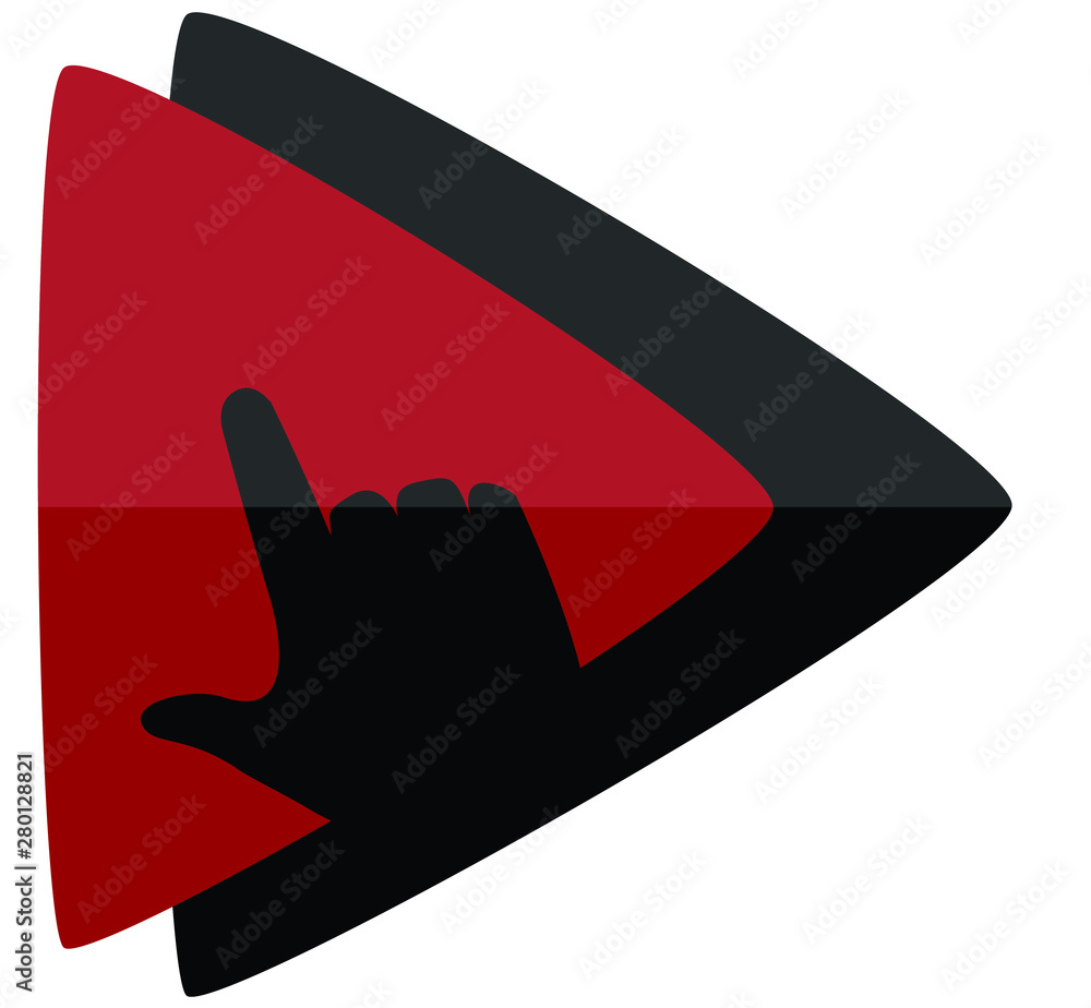 Play button with hand cursor symbol Stock Vector | Adobe Stock