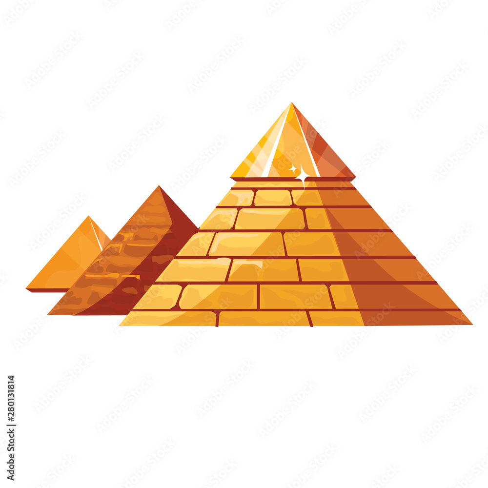 Egyptian pyramids cartoon vector illustration Stock Vector | Adobe Stock