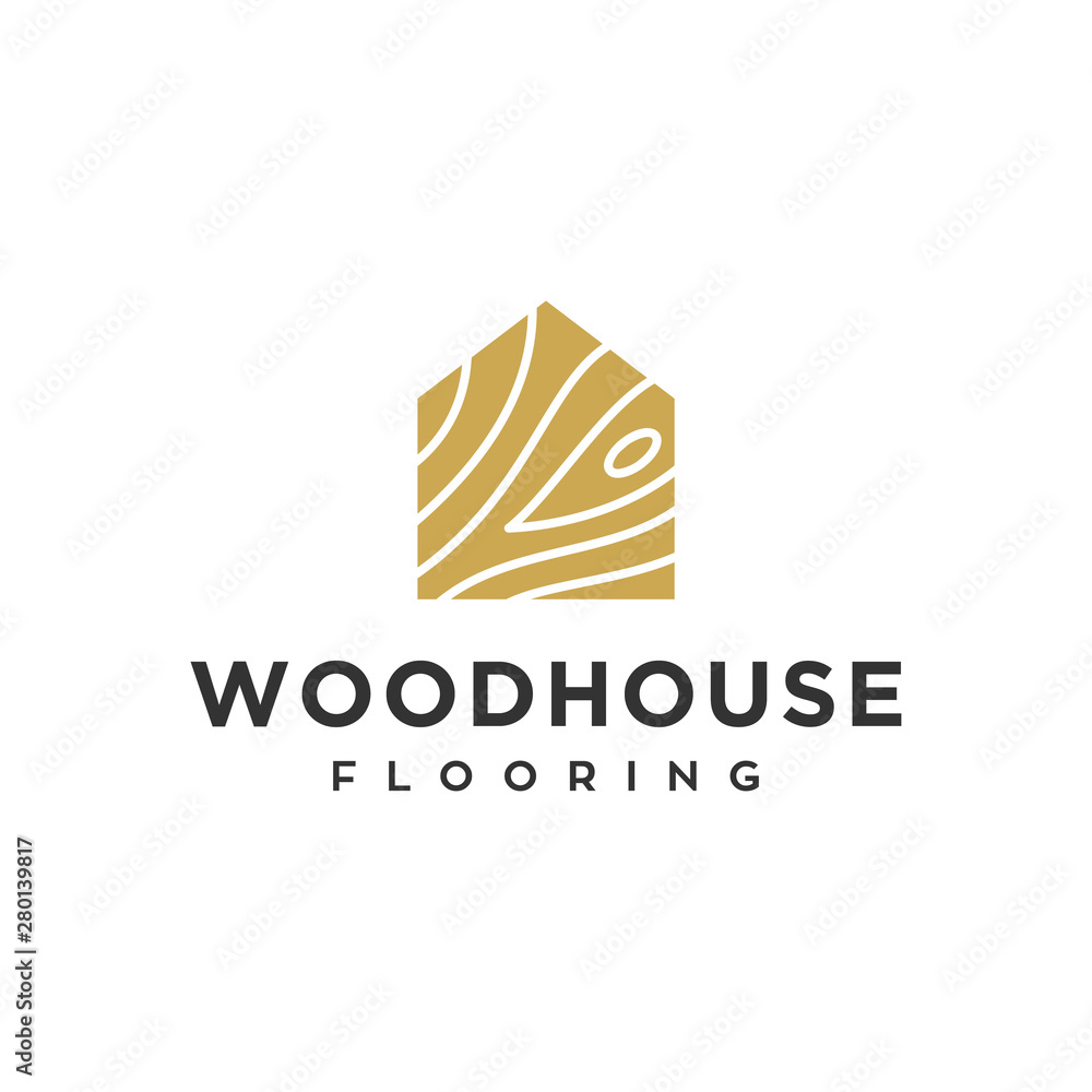 wood house home grain timber lumber vector icon logo design Stock ...