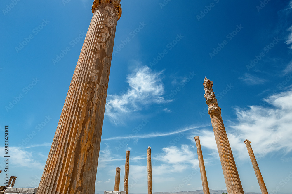 ancient column of Persepolis, the ancient capital of old Persian ...