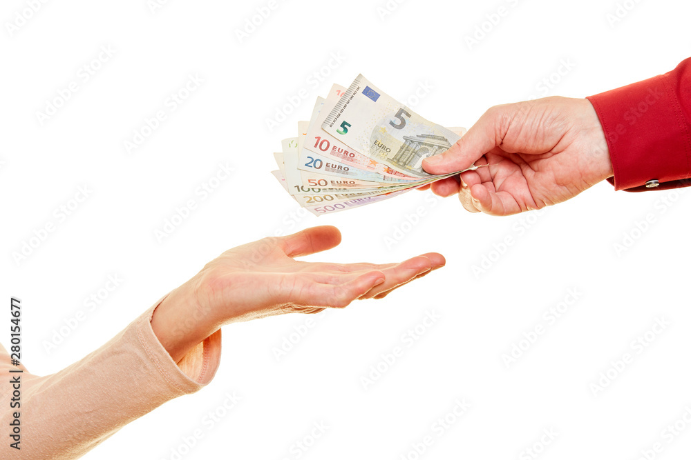 Geld schenken oder spenden als Euro Geldscheine Stock Photo | Adobe Stock