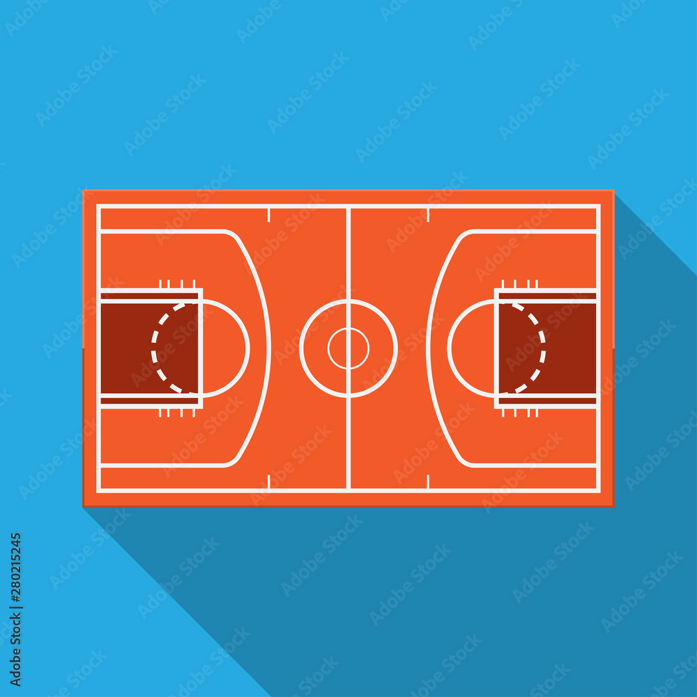 Basketball pitch,basketball court vector flat design. Stock Vector ...