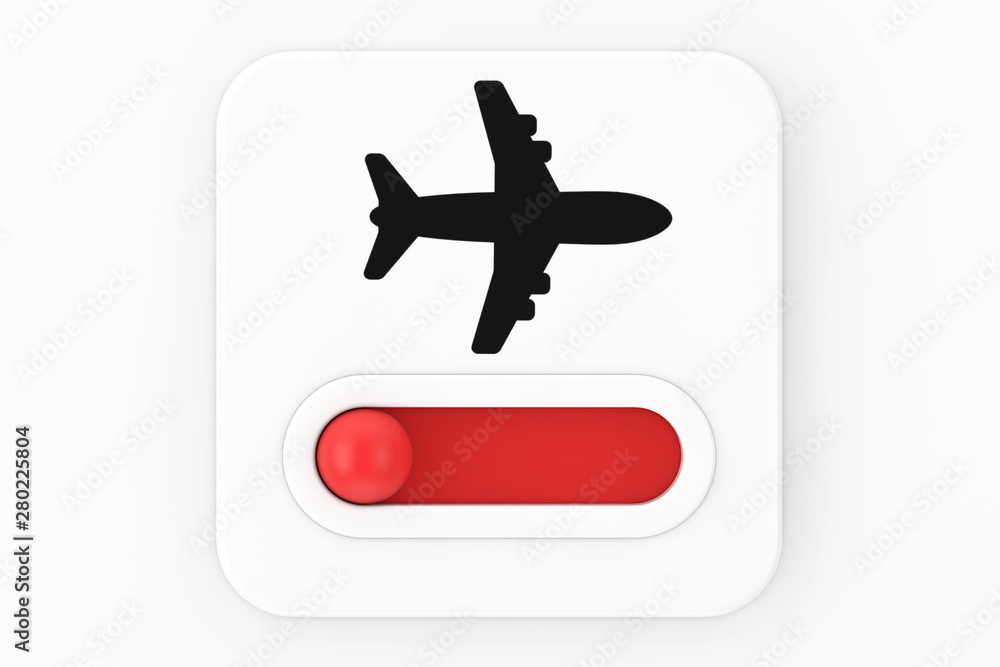 Airplane On Off Mode Toggle Switch Icon. 3d Rendering Stock ...