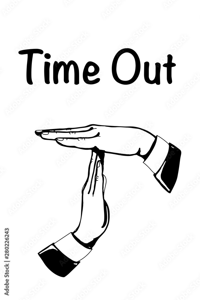 human male or female hands time out illusration drawing time out ...