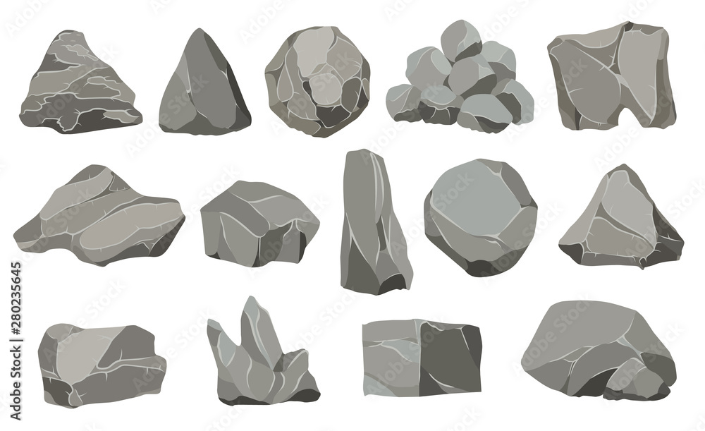 Rock stones. Graphite stone, coal and rocks pile for wall or mountain ...
