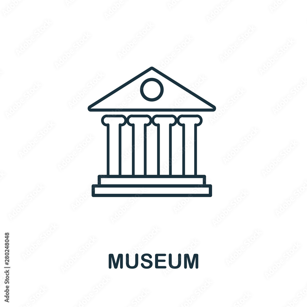 Museum outline icon. Thin style design from city elements icons ... Museum outline icon. Thin style design from city elements icons ...