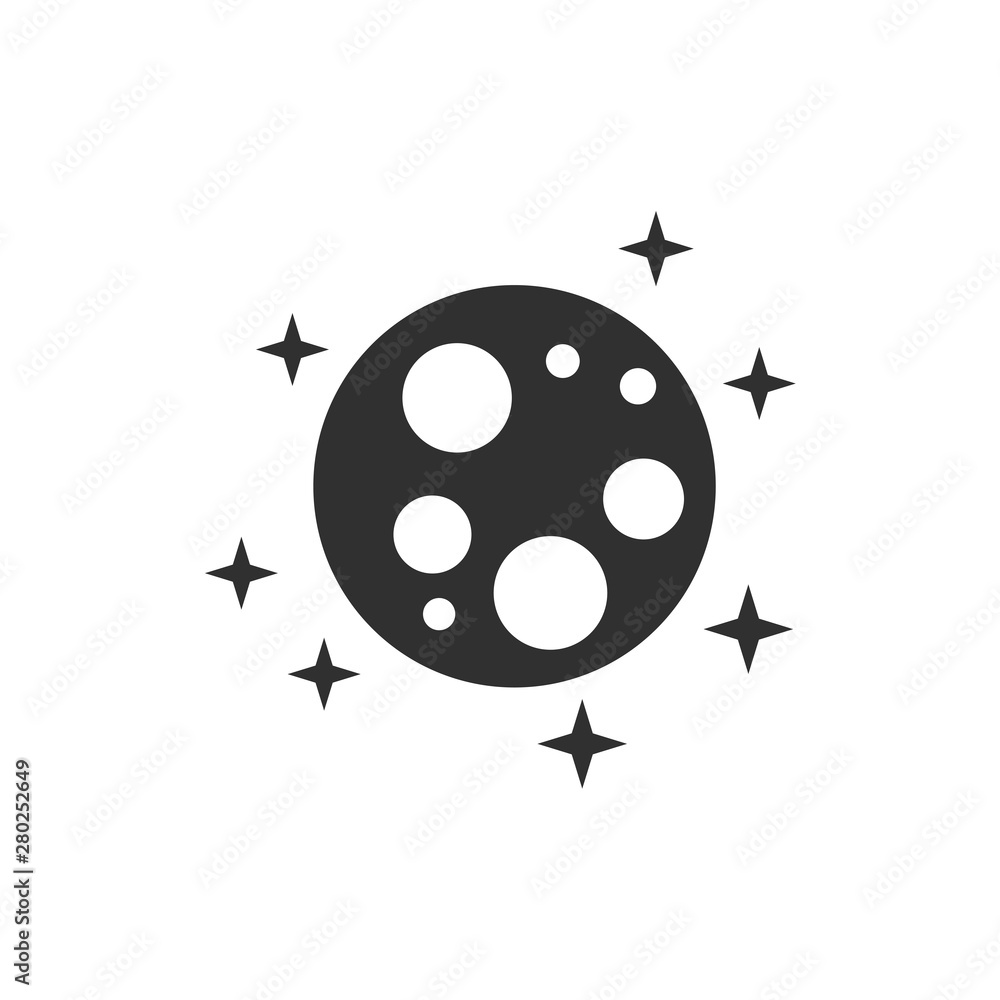 Moon icon template color editable. Moon symbol vector sign isolated on ...