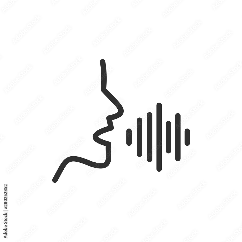 Voice recognition concept icon template color editable. Voice control ...